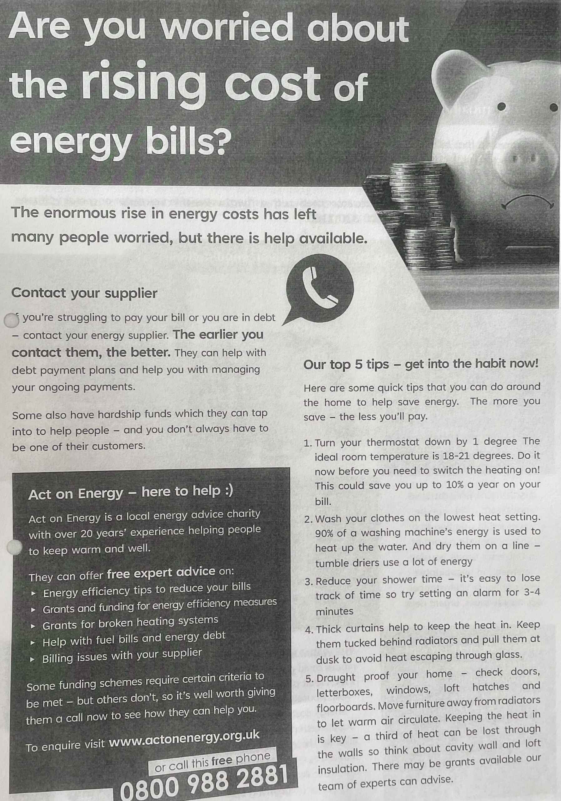 Act on Energy rising costs - WRCC